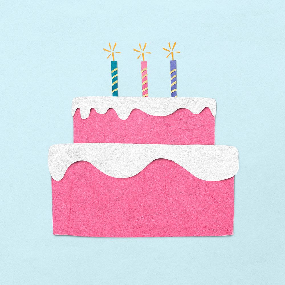 Cute pink cake clipart, paper | Free Photo - rawpixel