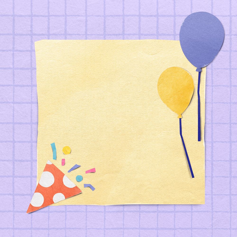 Cute purple party frame, paper | Free Photo - rawpixel
