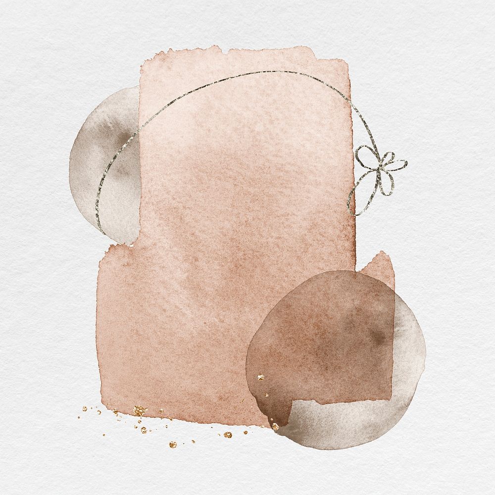 Brown geometric sticker, aesthetic watercolor | PSD - rawpixel