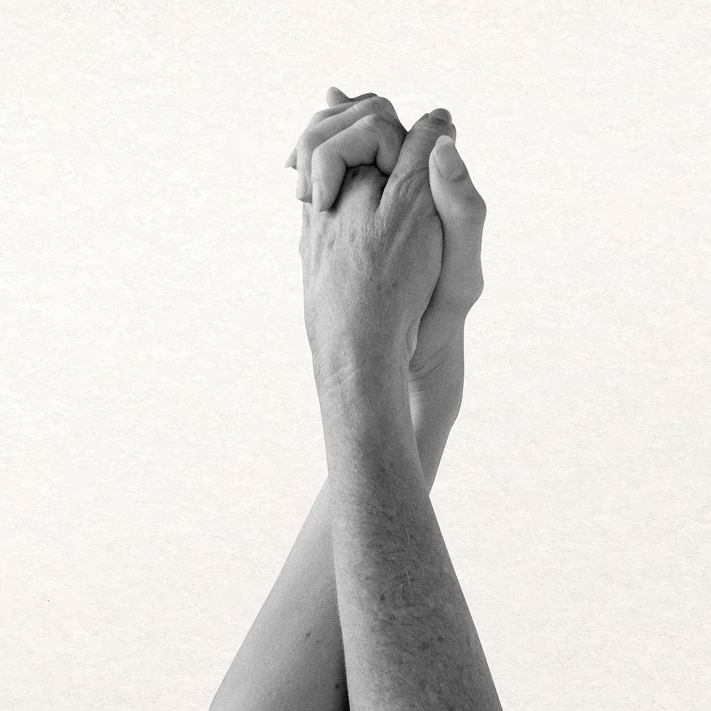 Clasped hands collage element, black | Premium Vector - rawpixel