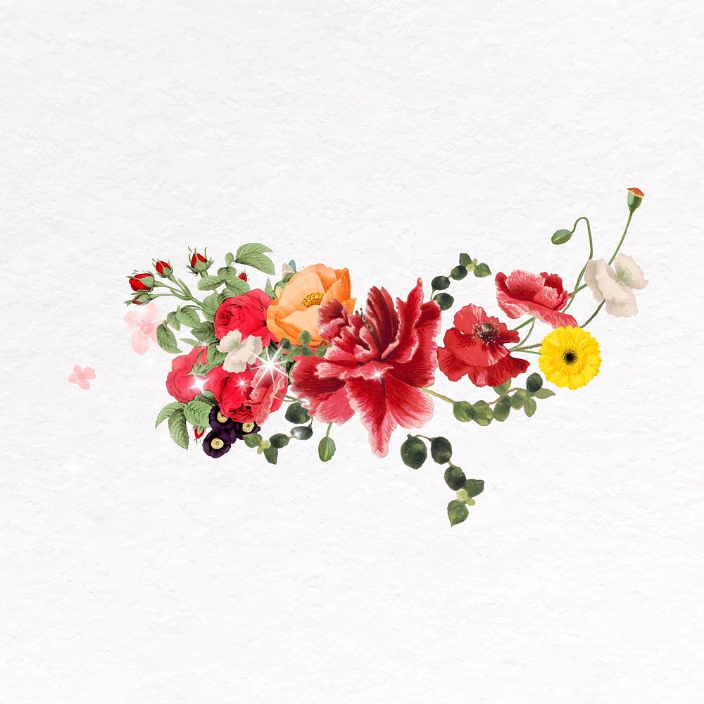 Red flower divider, botanical | Premium Vector - rawpixel