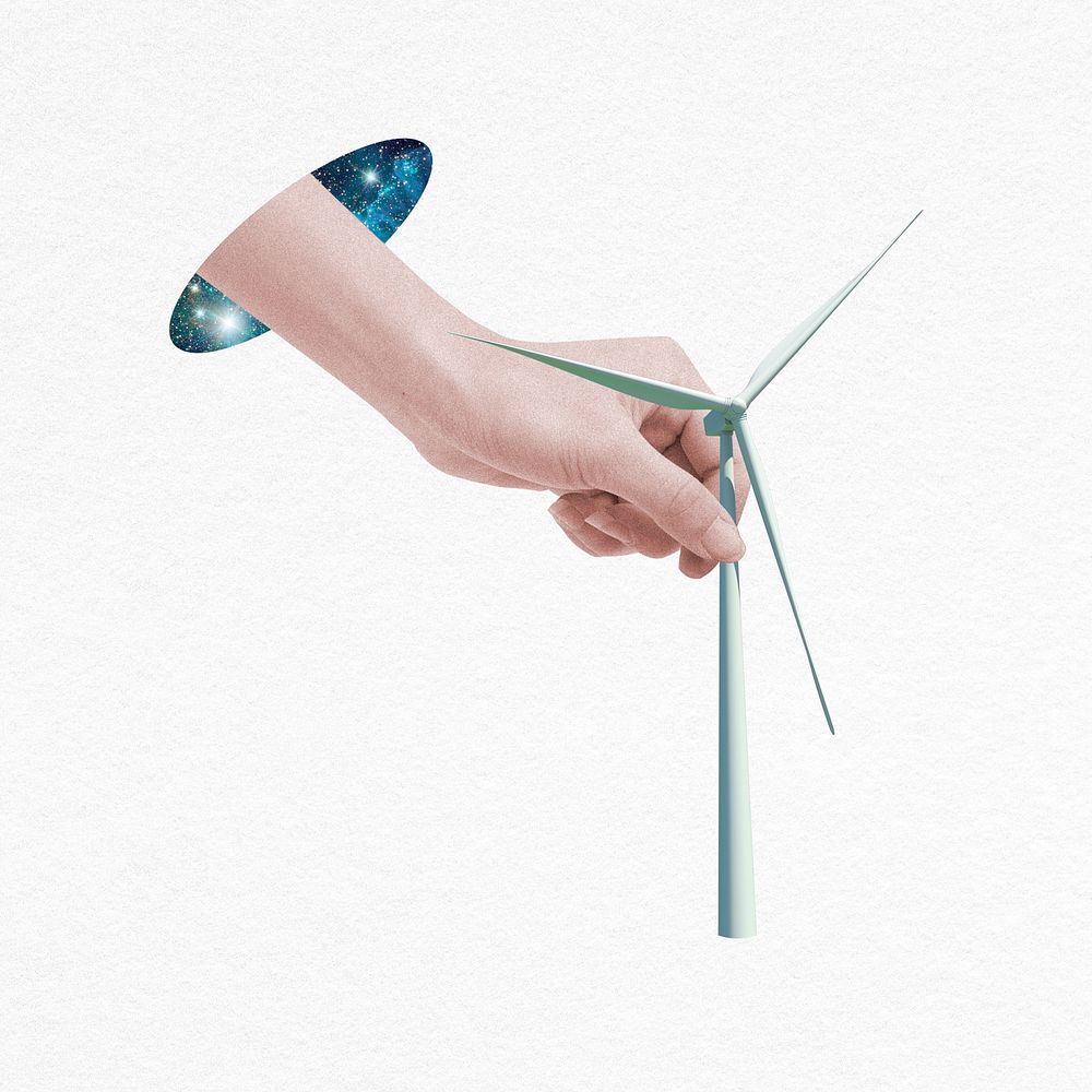 Wind power collage element, mixed | Free Photo - rawpixel