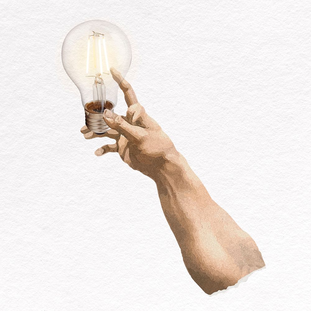 Hand with light bulb, idea | Premium PSD - rawpixel