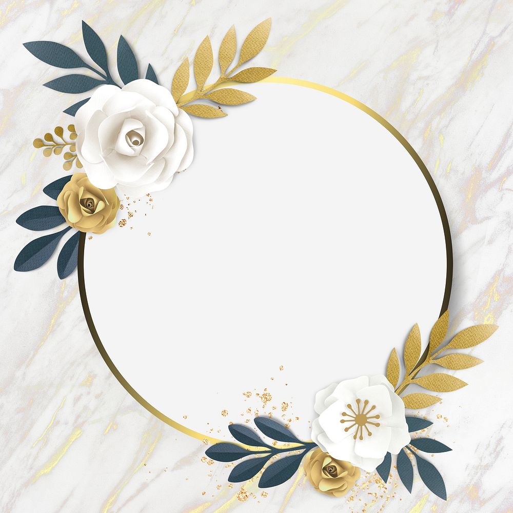 Round paper craft flower frame | Premium PSD - rawpixel