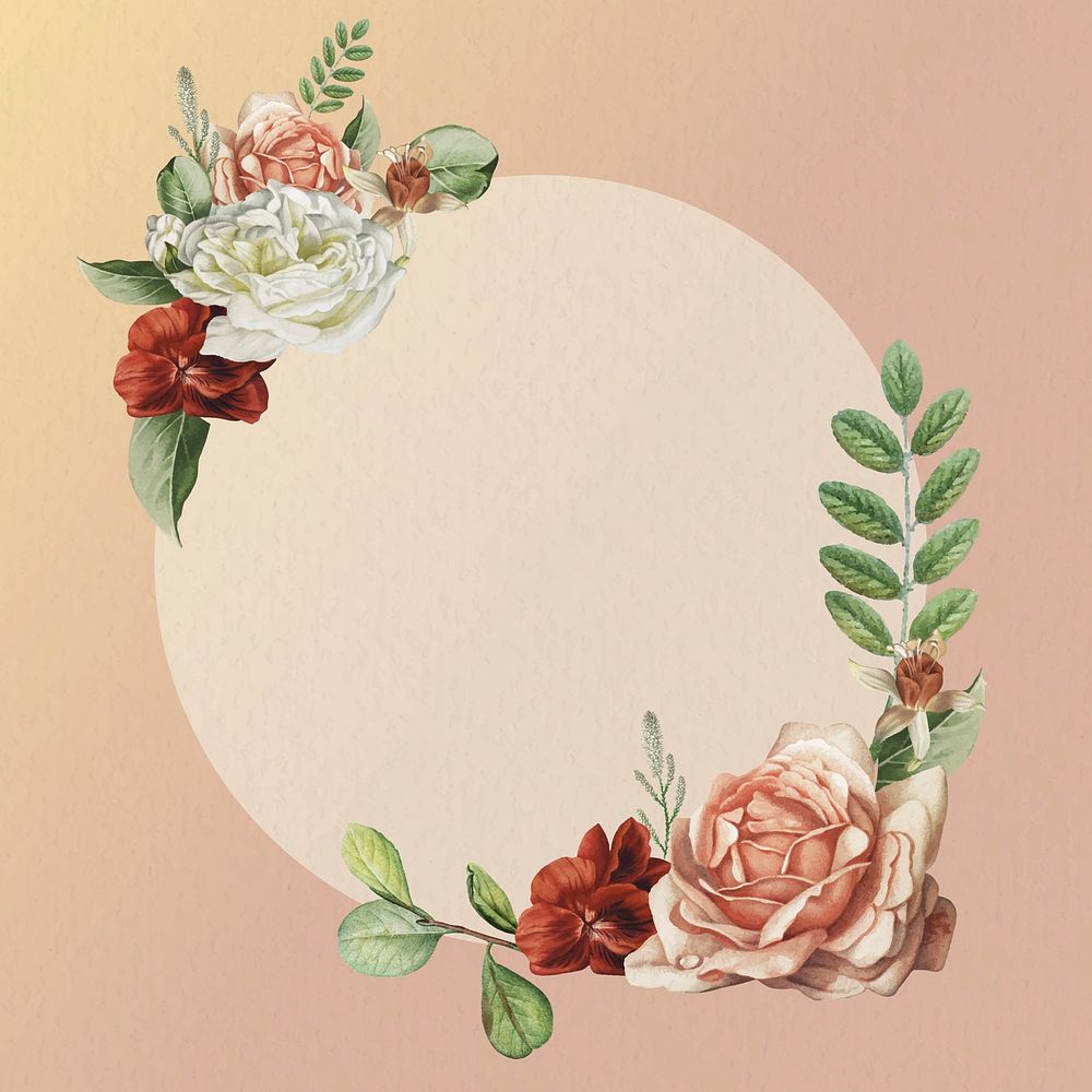 Flower round frame vector template | Premium Vector - rawpixel