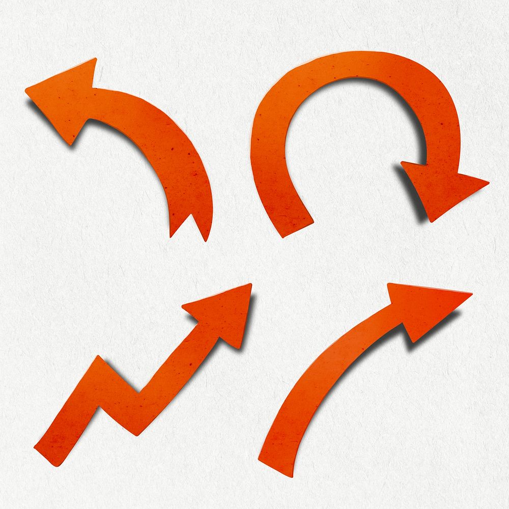 Fire orange arrow icon set | Premium PSD - rawpixel