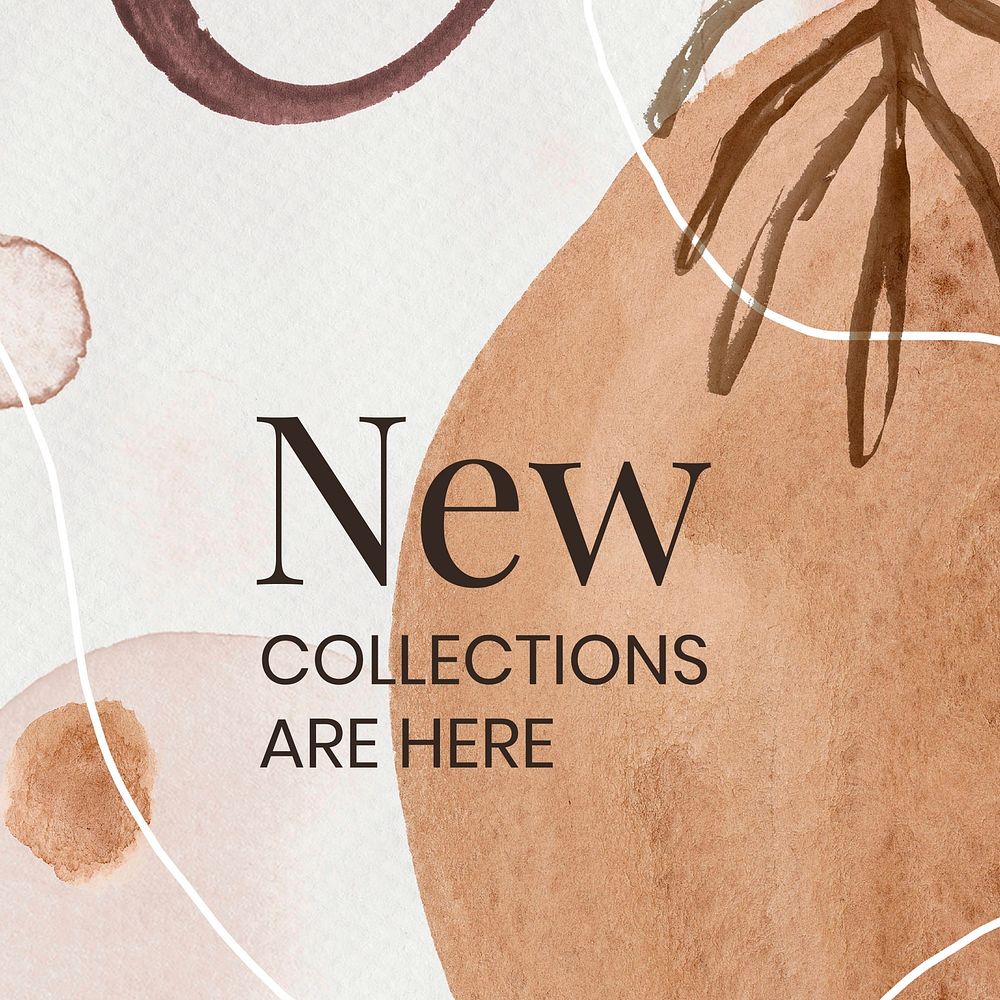 New collections are here watercolor | Premium Vector Template - rawpixel