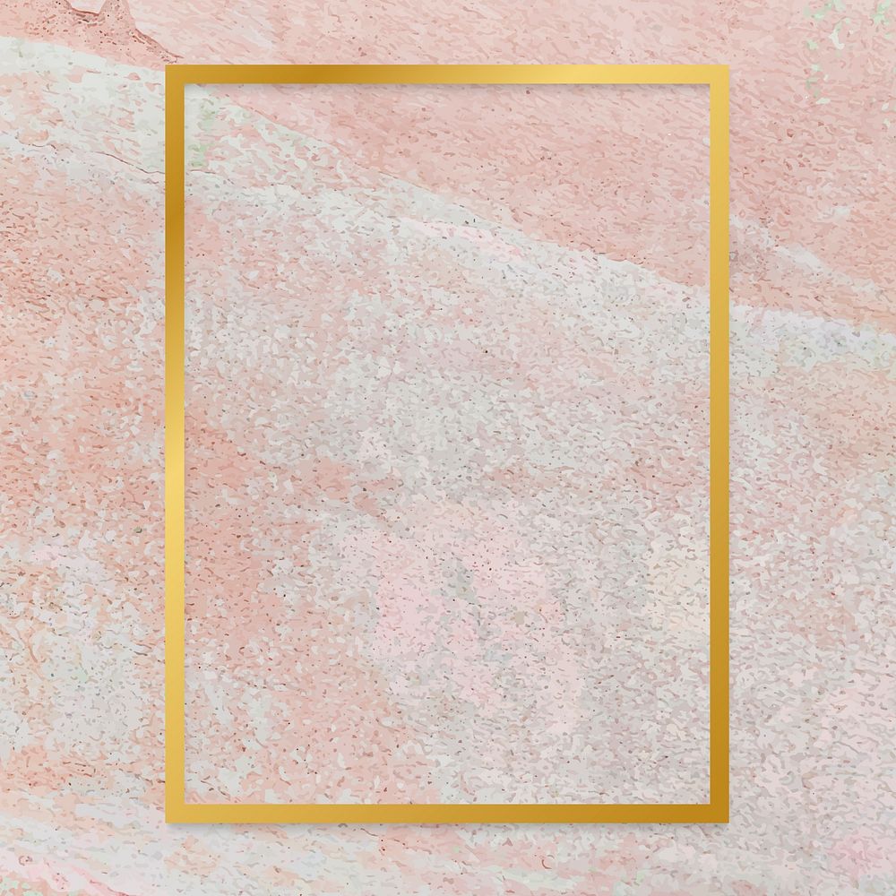Gold rectangle frame on a rustic | Free Vector - rawpixel