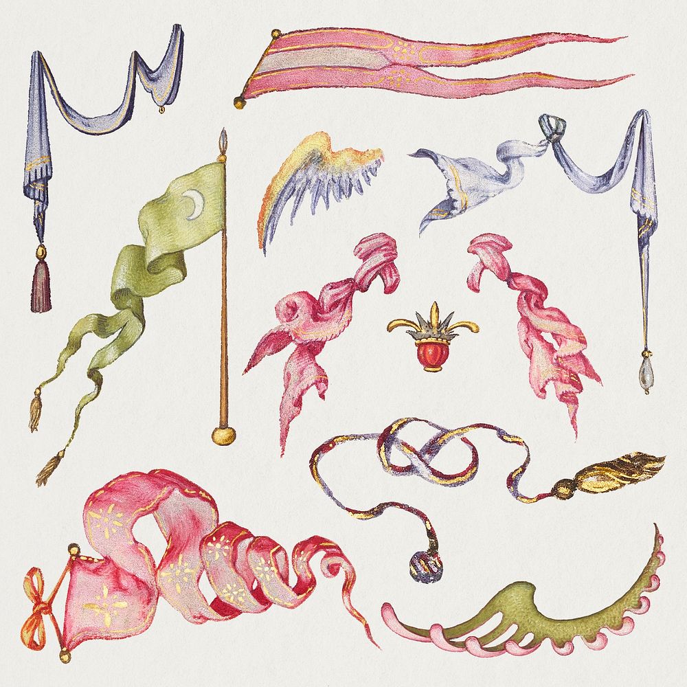 Heraldic medieval ribbon, flag ornament | Premium Photo - rawpixel