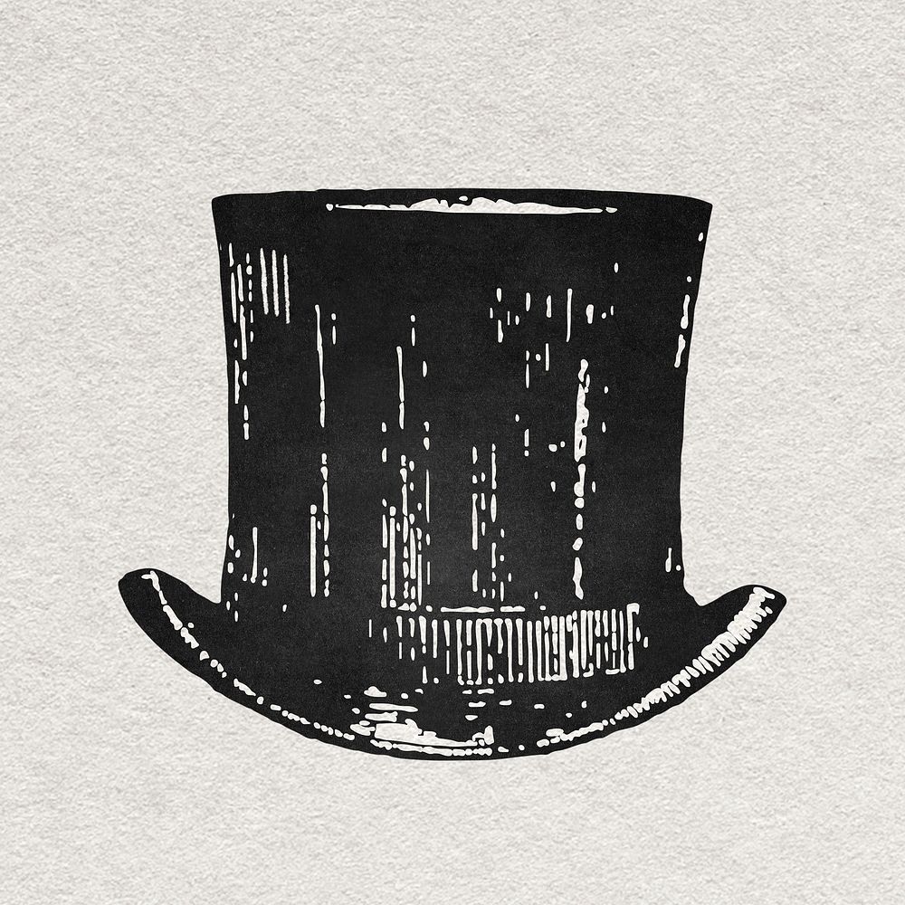 Top hat vintage sticker psd | Premium PSD - rawpixel