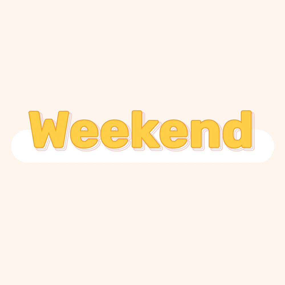 Weekend text in layered font | Free Photo - rawpixel