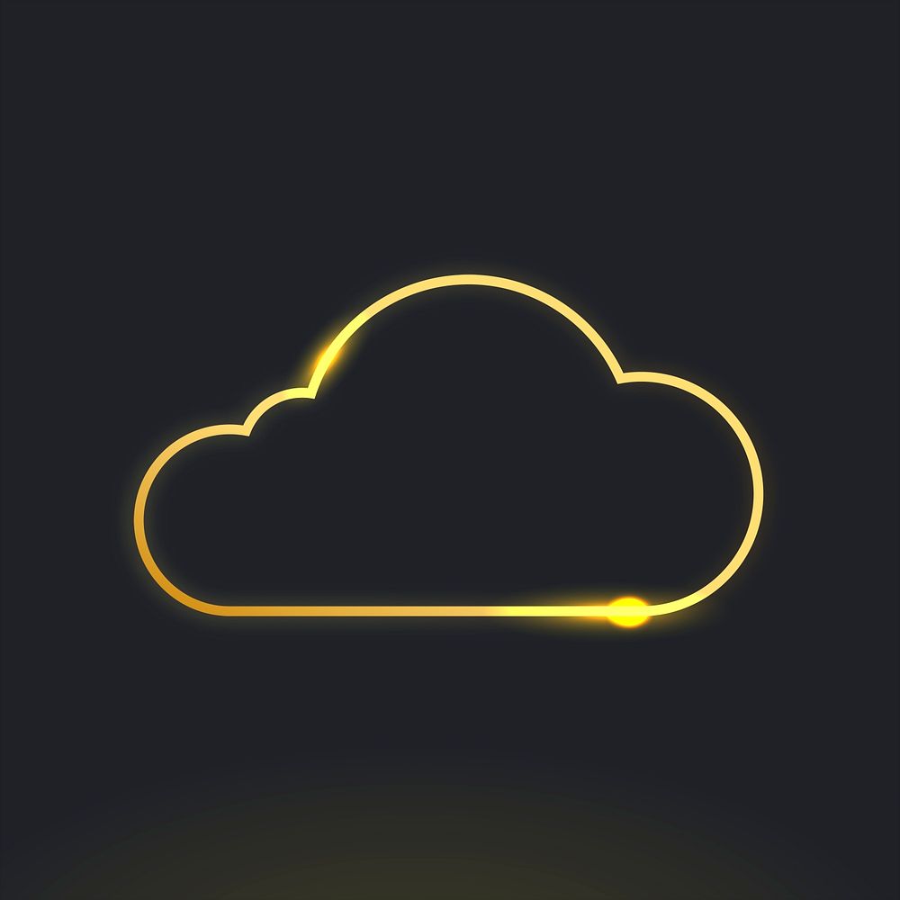 Gold cloud icon psd digital | Premium PSD - rawpixel
