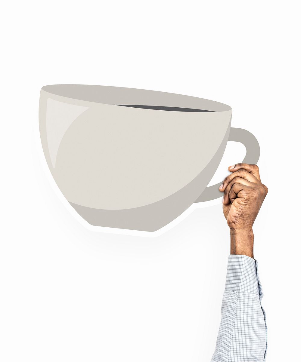 Hand holding cup coffee clipart | Premium PSD - rawpixel