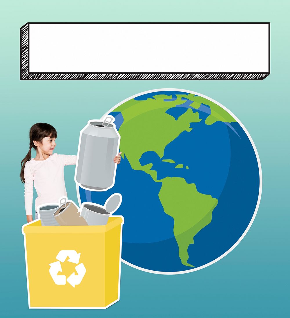Happy girl collecting cans for recycling | Free Photo - rawpixel