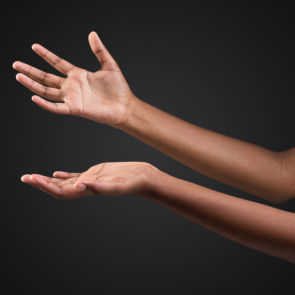Two empty hands psd black | Premium PSD - rawpixel