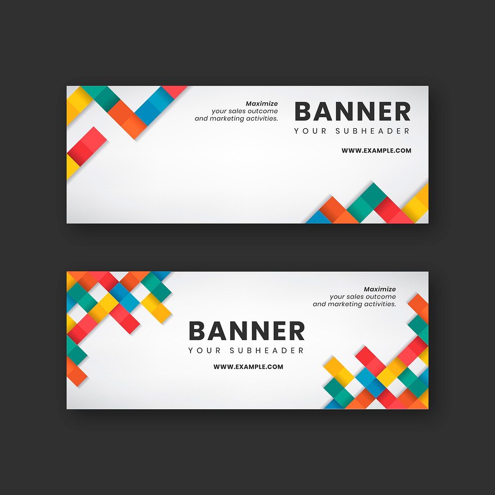 Colorful website banner design vector | Premium Vector - rawpixel