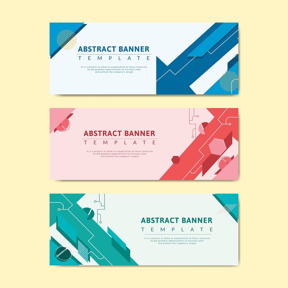 Abstract banner templates vector set | Premium Vector - rawpixel