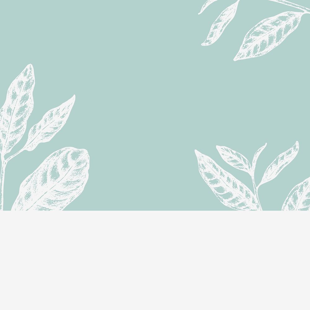 Leaf frame background, blue design | Free Vector - rawpixel