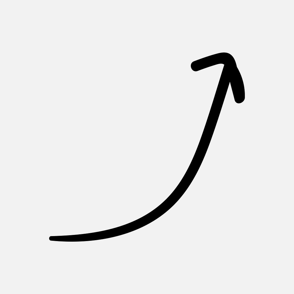 Black arrow clipart, cursive design | Free Vector - rawpixel