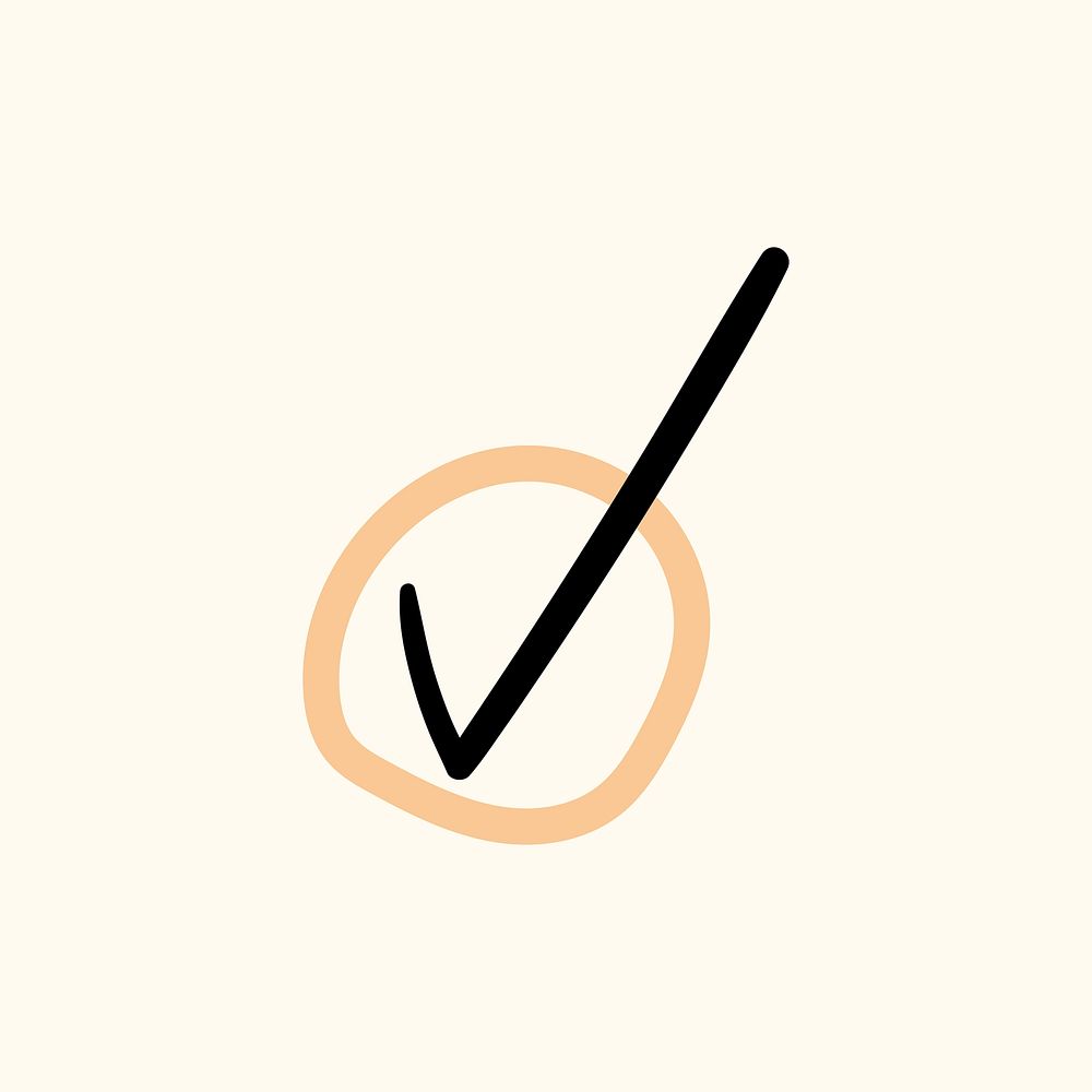 Correct tick clipart, cute design | Free Vector - rawpixel