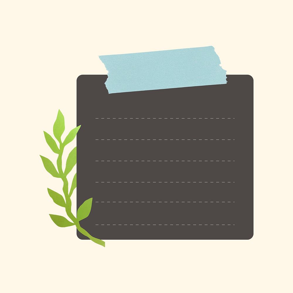 Black sticky note clipart, cute | Free Vector - rawpixel