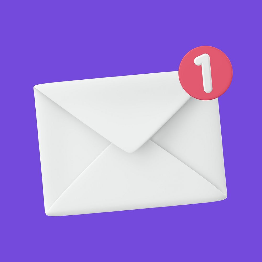 Email notification icon, 3D rendering | Premium PSD - rawpixel