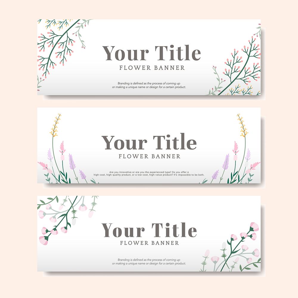 Set of flower banner vector | Premium Vector - rawpixel