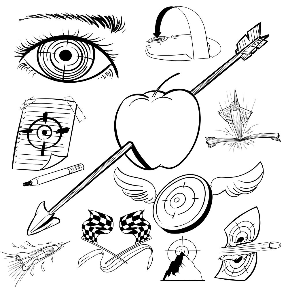 Hand drawing illustration set target | Free Photo - rawpixel