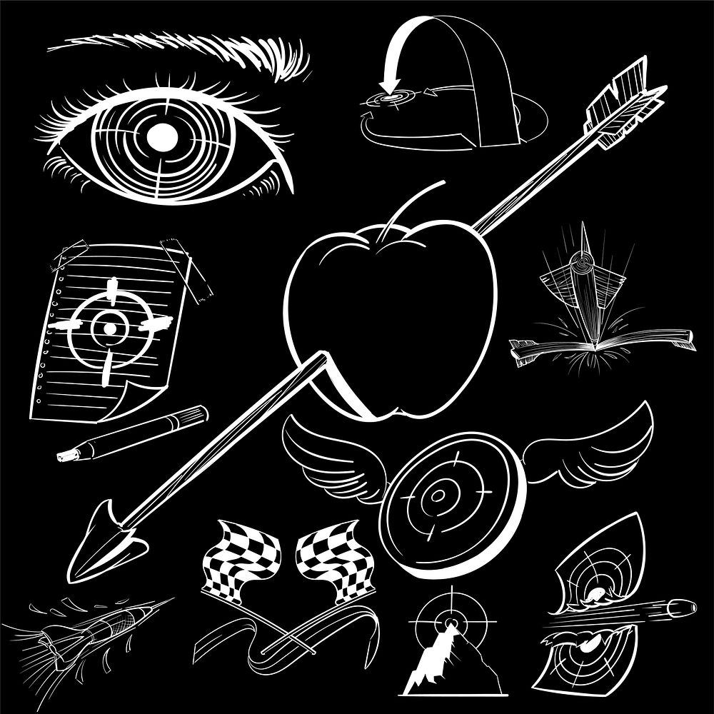 Hand drawing illustration set target | Free Photo - rawpixel