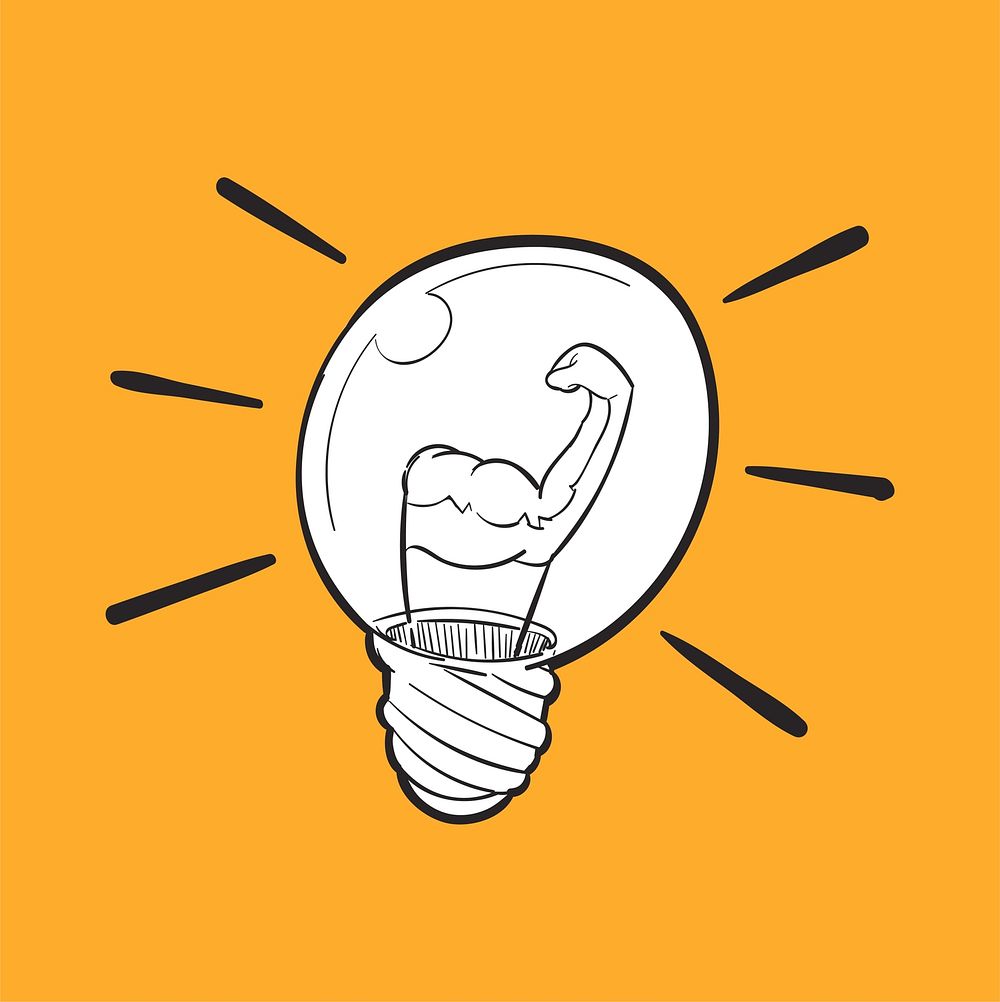 Hand drawing illustration power strength | Free Photo Illustration ...