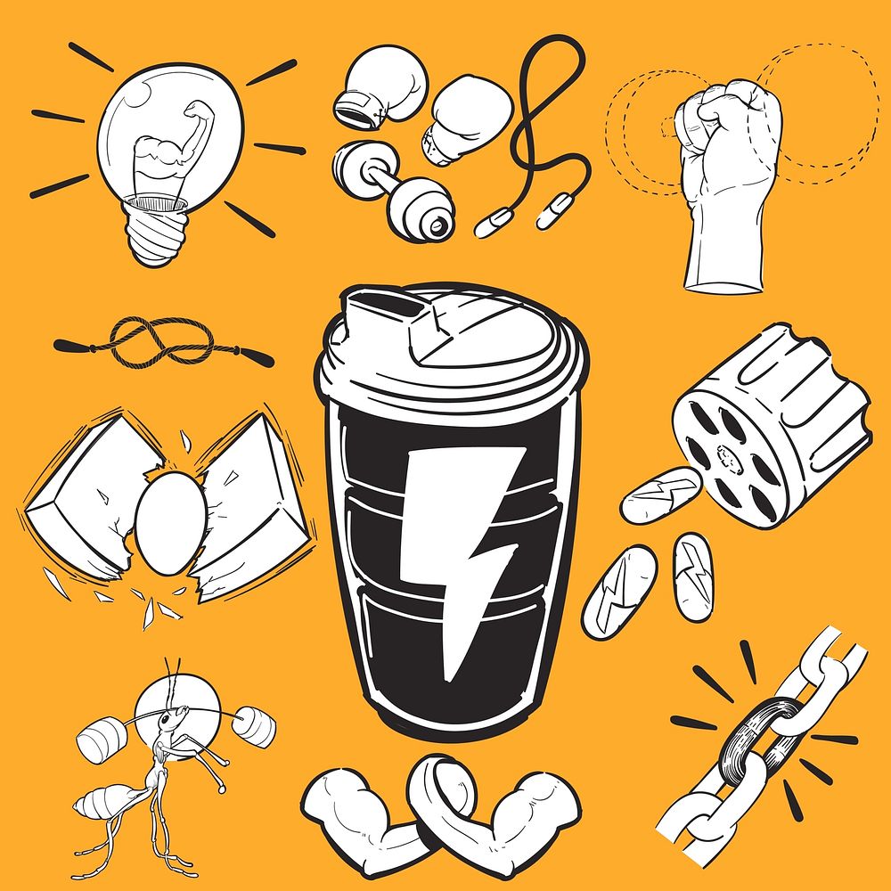 Hand drawing illustration set of power | Free Photo - rawpixel