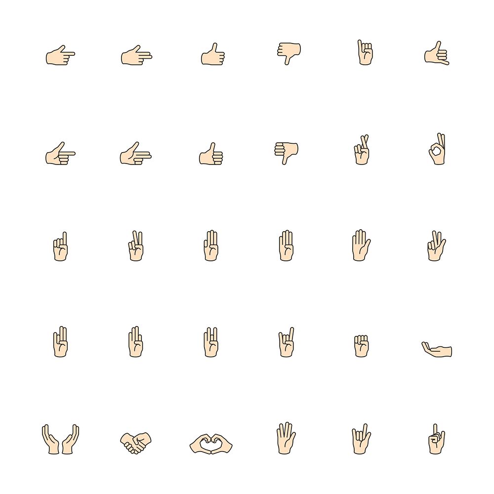 Illustration of hands gesture set | Free Vector - rawpixel