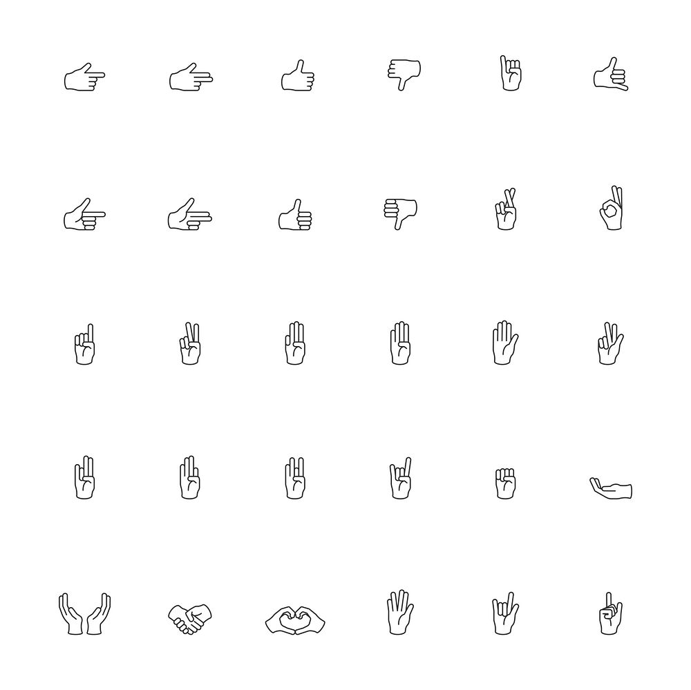 Illustration hands gesture set thin | Premium Vector - rawpixel
