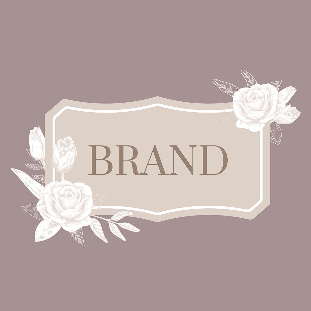 Hand drawn floral badge vector | Premium Vector - rawpixel