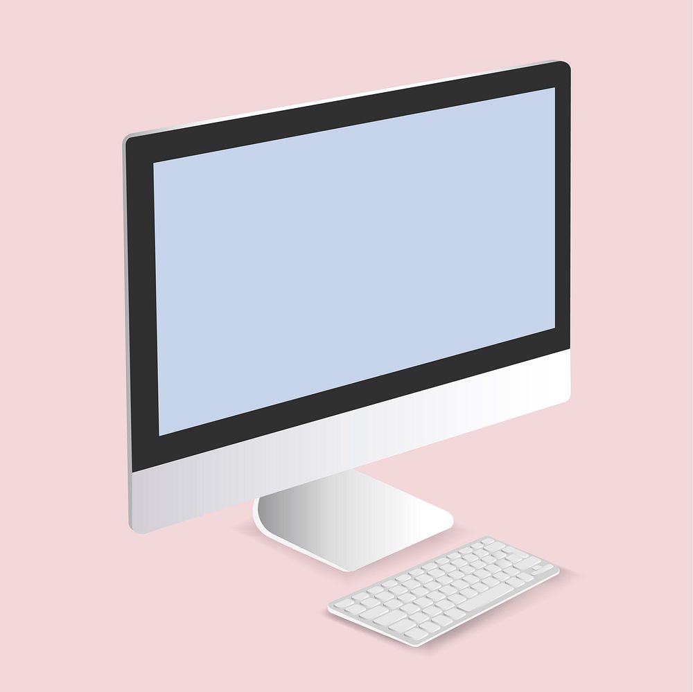 Vector of computer and keyboard | Free Vector - rawpixel