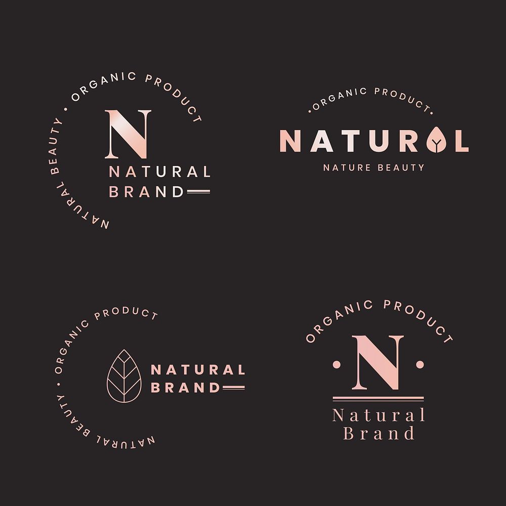 Natural brand logo badges vector | Premium Vector - rawpixel