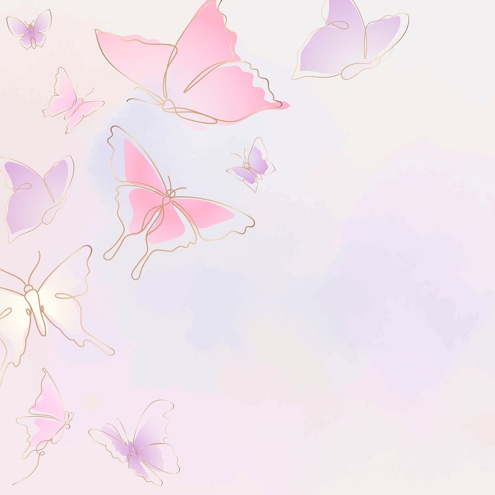 Beautiful butterfly frame, pink gradient | Premium Vector - rawpixel