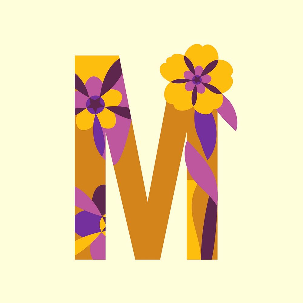 Floral patterned letters | Premium Vector - rawpixel