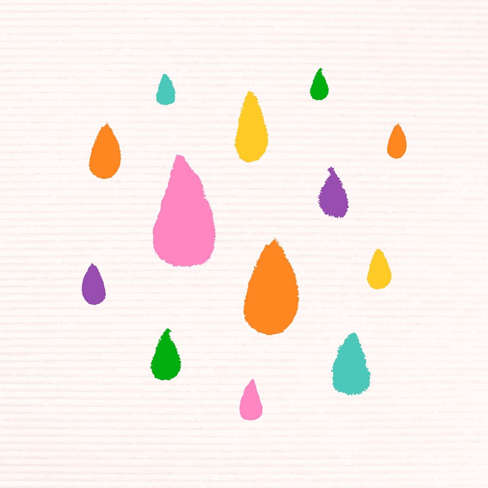 Colorful rain funky doodle style | Premium PSD - rawpixel