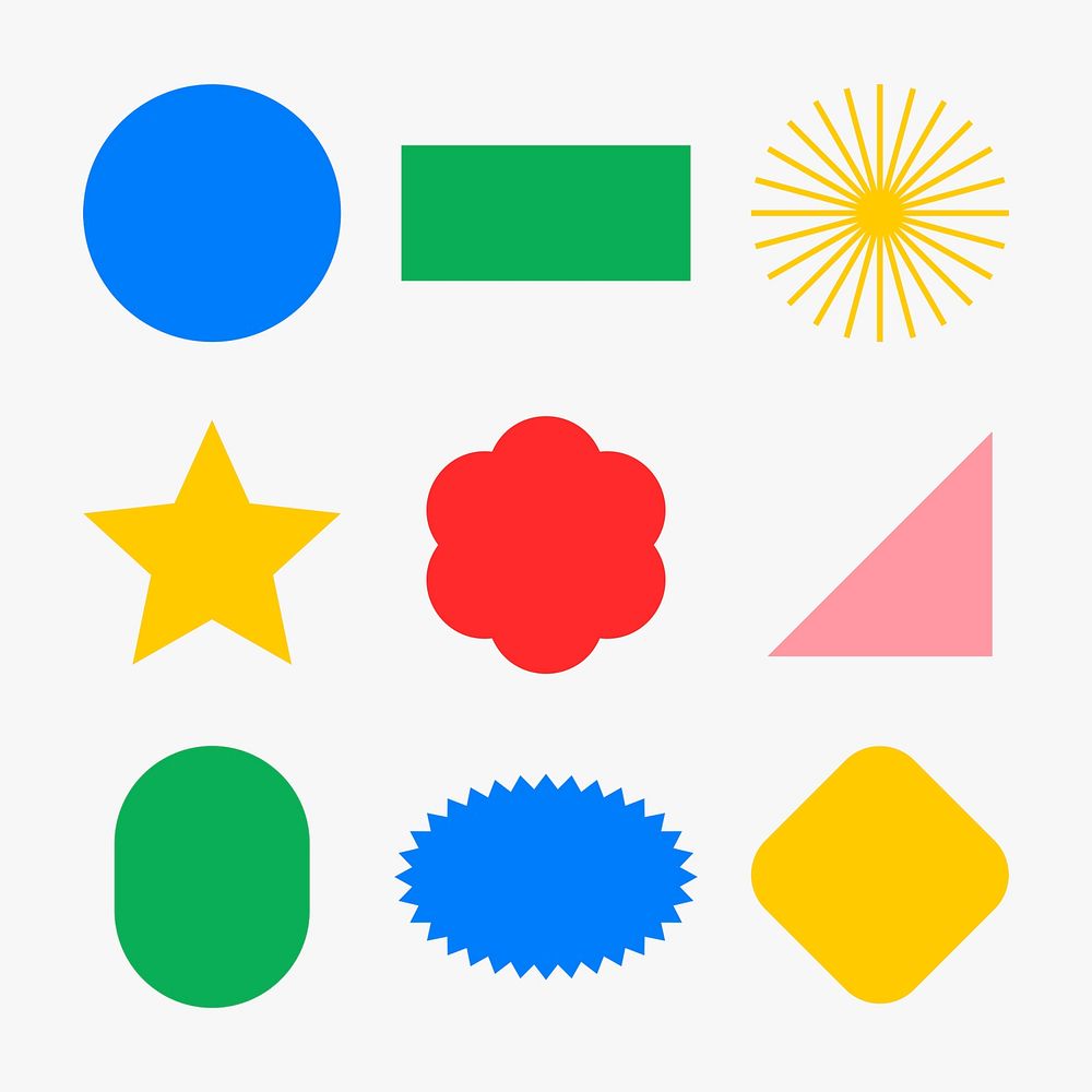 Geometric shape sticker, colorful retro | Premium PSD - rawpixel
