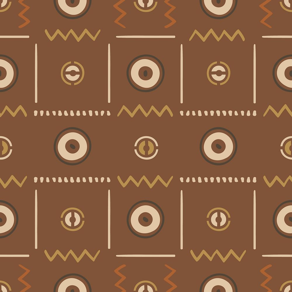 Tribal pattern background, brown seamless | Premium PSD - rawpixel