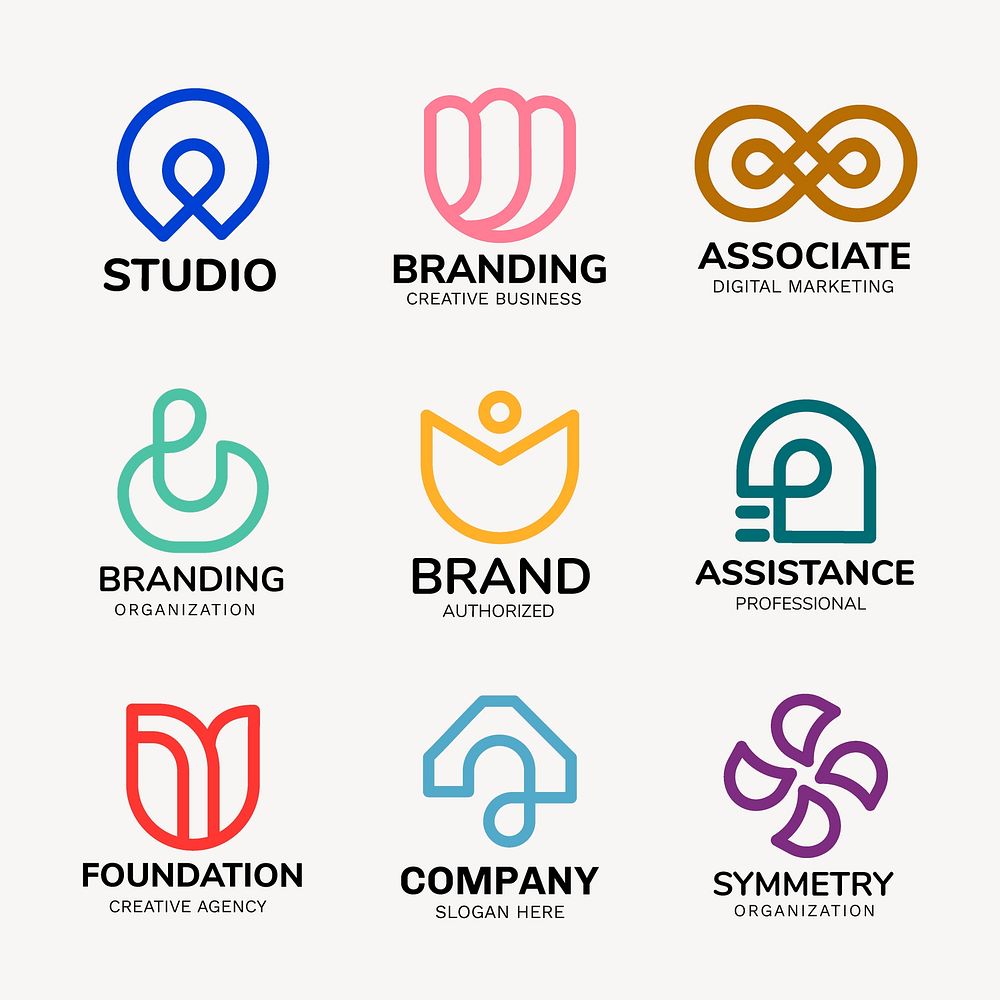 Professional business logo template, colorful | Premium PSD - rawpixel