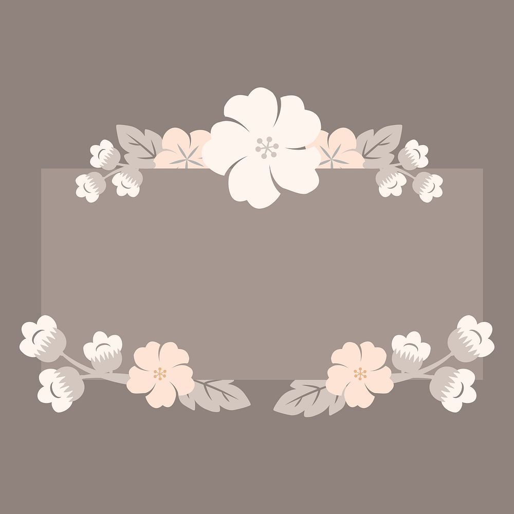 Rectangle beige floral border vector | Premium Vector - rawpixel