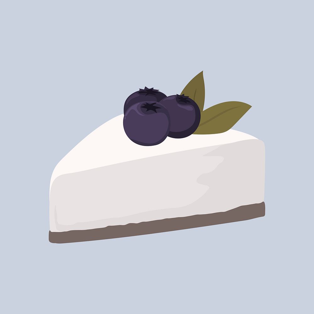 Blueberry cheesecake sticker, food vector | Premium Vector Illustration ...