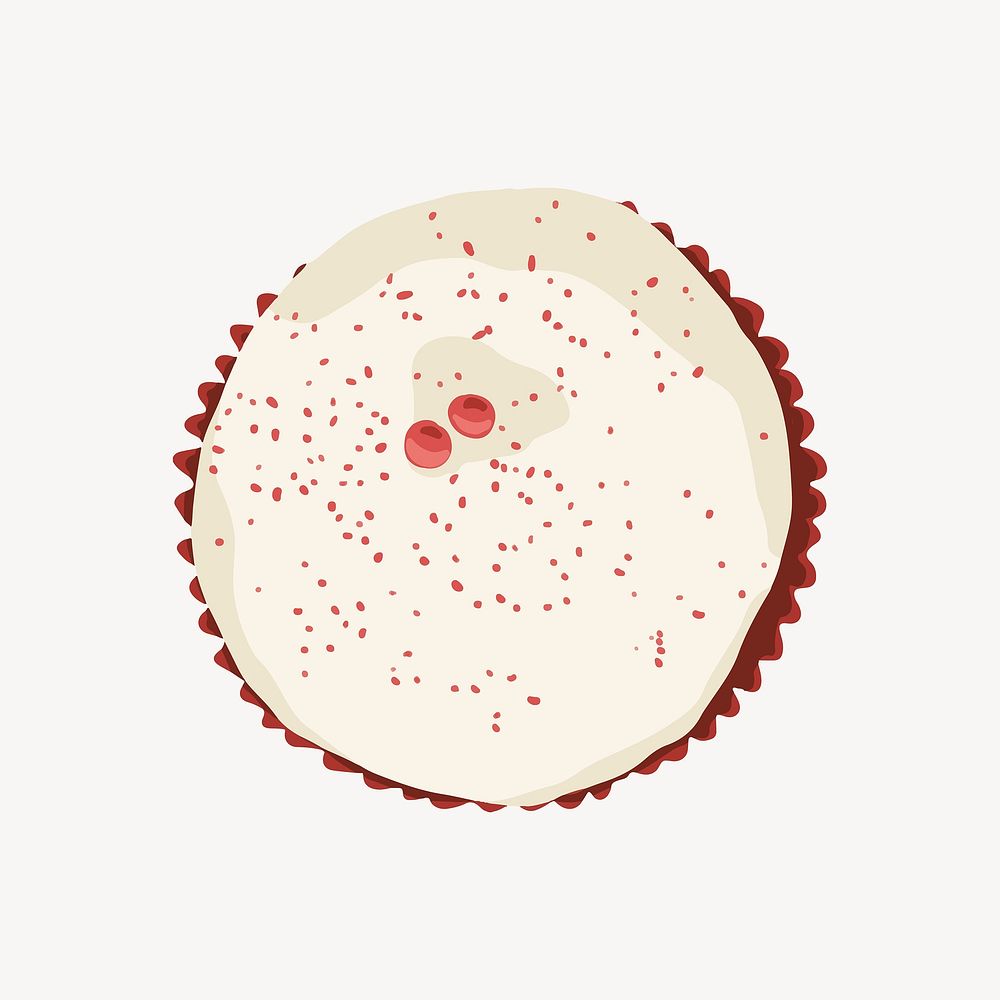 Aesthetic red velvet cupcake sticker, | Premium Vector Illustration ...