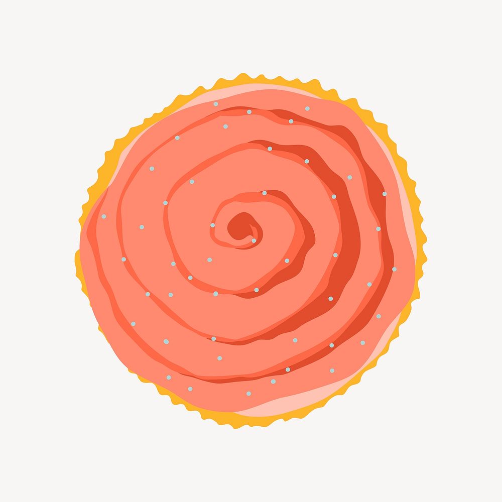 Cupcake sticker, pink frosting, food | Vector Illustration - rawpixel