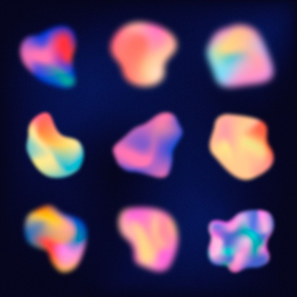 Blob shape gradient design elements, | Premium PSD - rawpixel