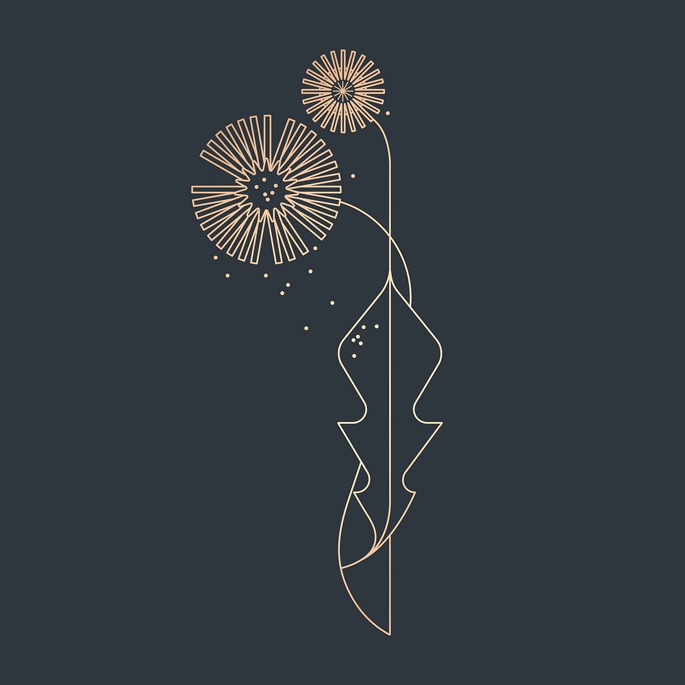 Gold flower, geometric line art | Premium PSD - rawpixel