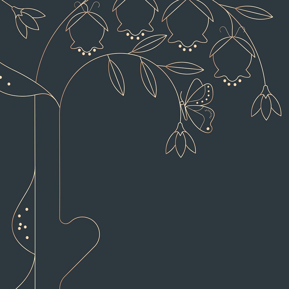 Floral background, line art, botanical | Free Photo - rawpixel