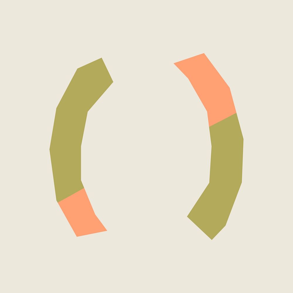 Colorful abstract parentheses clipart, patterned | Premium PSD - rawpixel